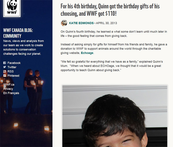 WWF Takes Pre-Schooler’s Birthday Money | Big Picture News, Informed ...